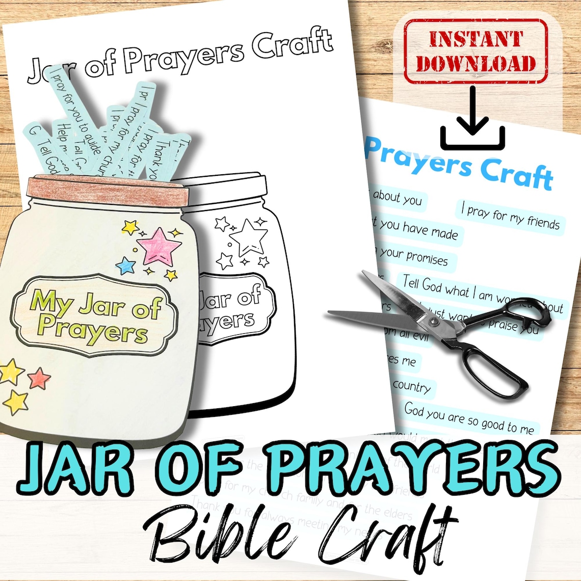 JAR of PRAYERS Bible Craft Activity for Kids. Sunday School/ Church ...