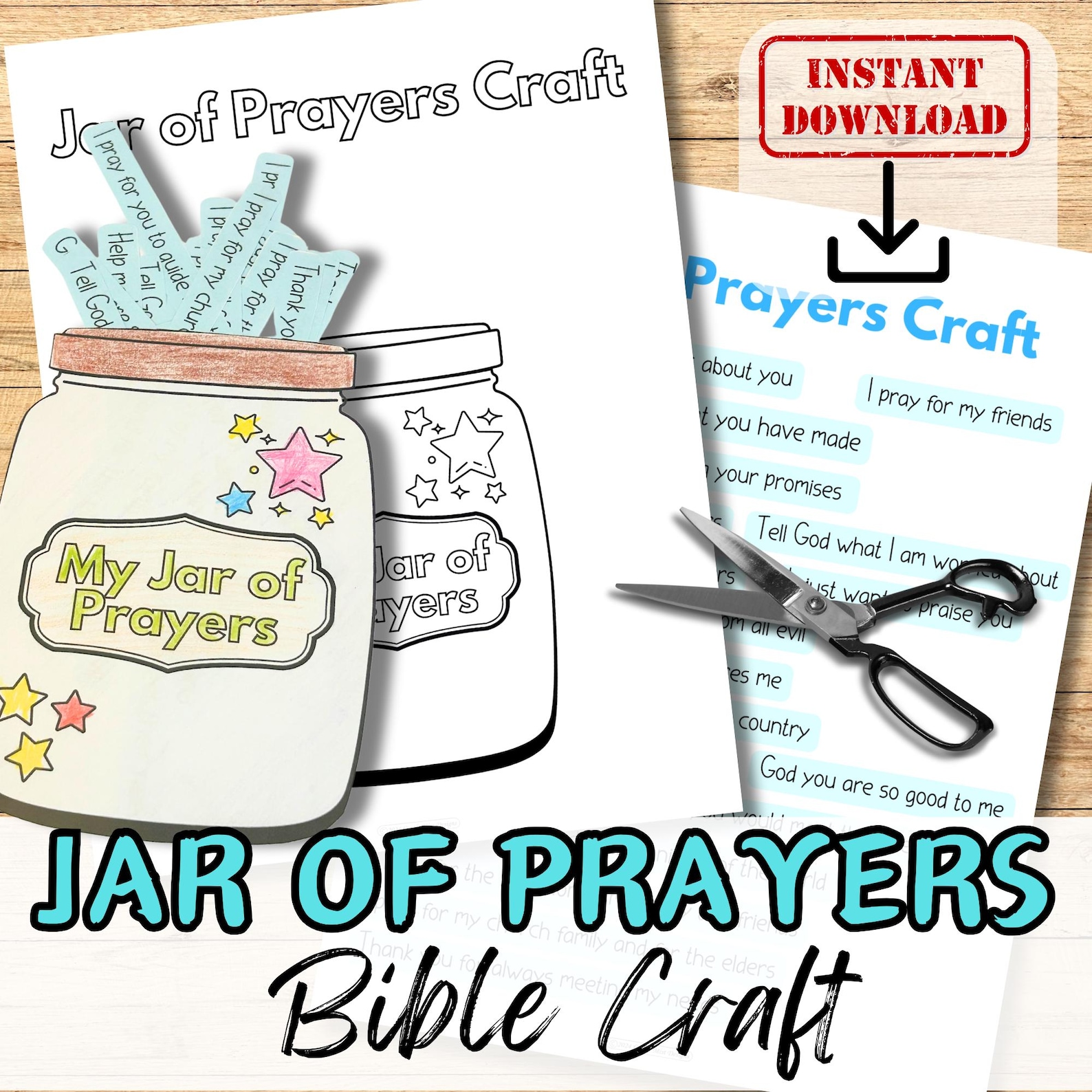 JAR of PRAYERS Bible Craft Activity for Kids. Sunday School/ Church ...