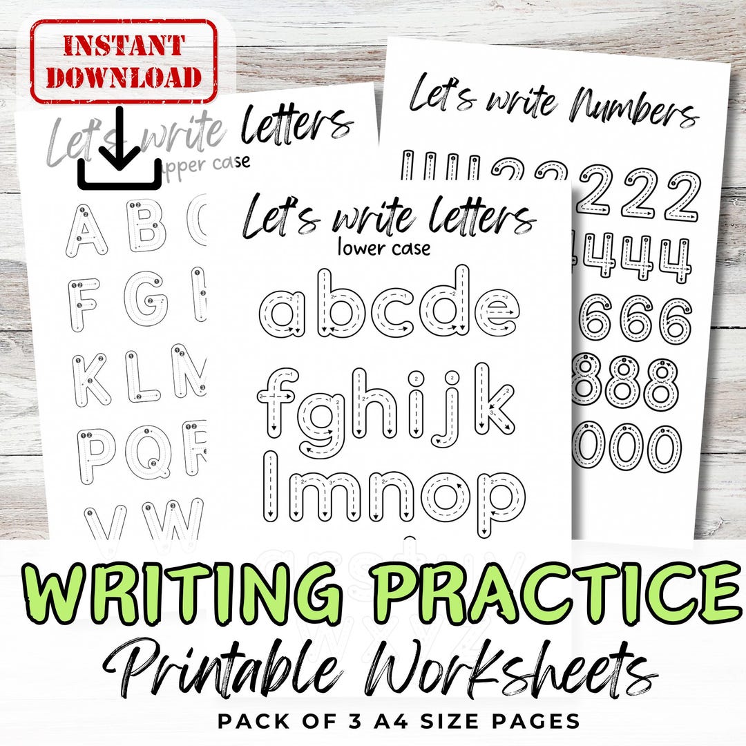 WRITING PRACTICE - Letters & Numbers Educational Activity for Kids ...