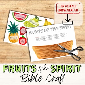 FRUIT of the SPIRIT Bible Craft Diy Activity for Kids. Sunday School ...