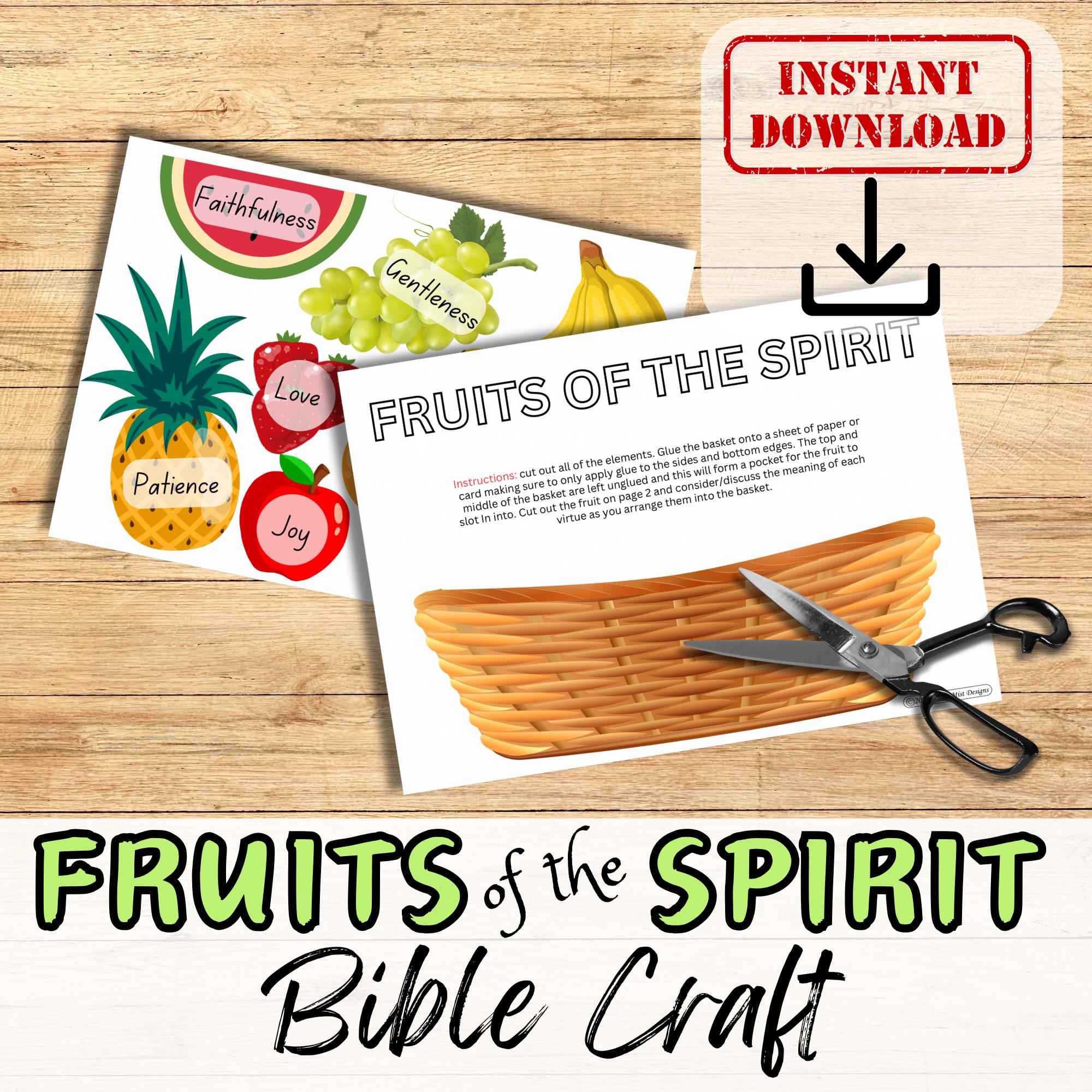 FRUIT of the SPIRIT Bible Craft Diy Activity for Kids. Sunday School ...