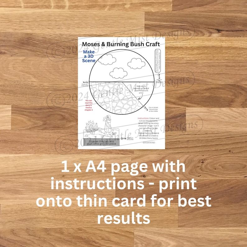 MOSES & the BURNING BUSH Bible Story 3D Scene Paper Craft for Kids ...