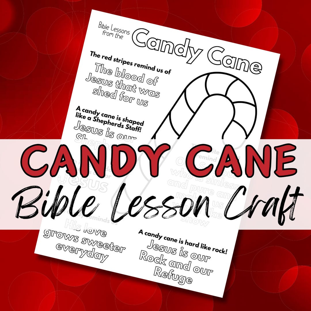 CANDY CANE Bible Lessons Christmas Colouring Sheet Activity for Kids ...