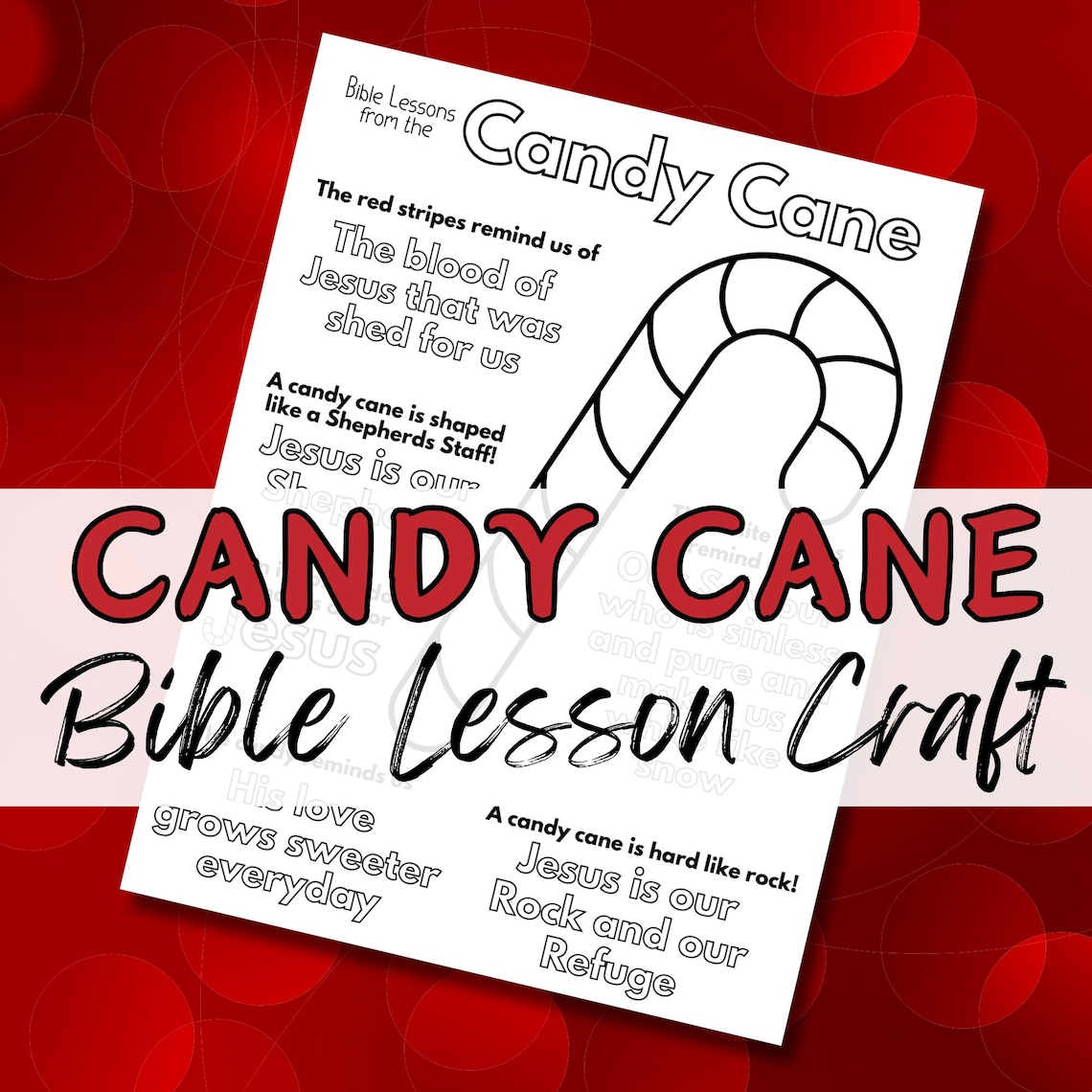 CANDY CANE Bible Lessons Christmas Colouring Sheet Activity for Kids ...