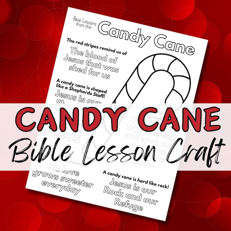 CANDY CANE Bible Lessons Christmas Colouring Sheet Activity for Kids ...