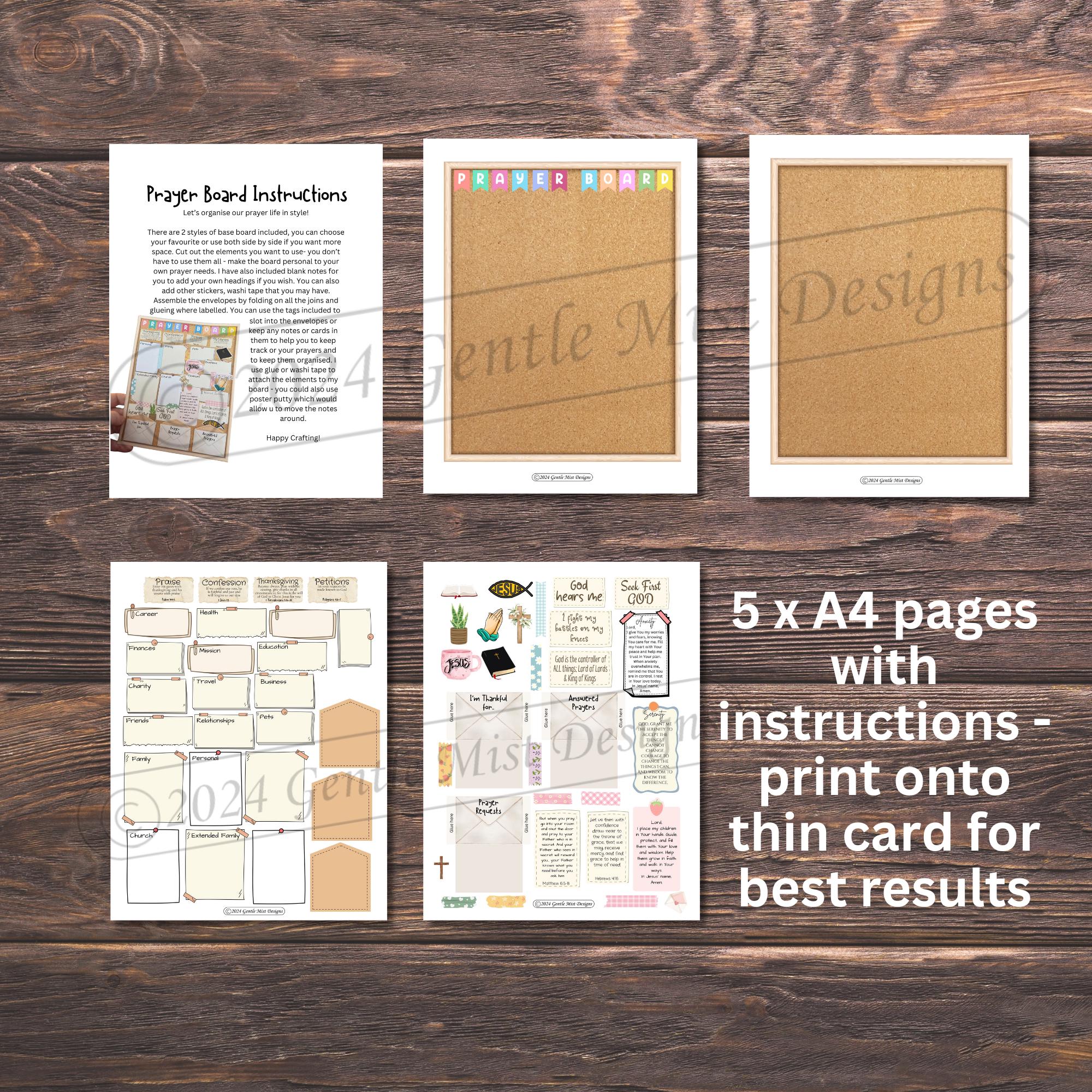 DIY Make Your Own PRAYER BOARD Bible Paper Craft Activity for Ladies ...