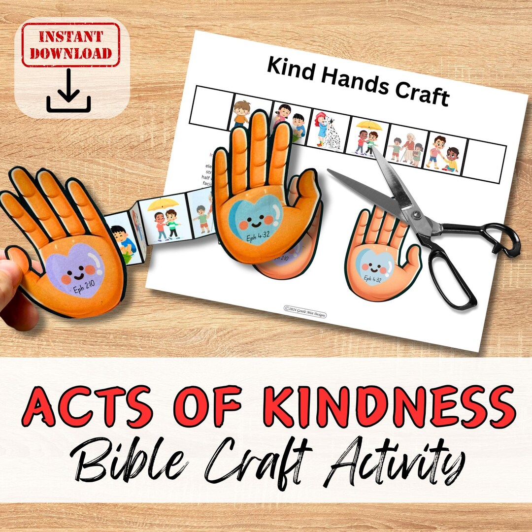 ACTS OF KINDNESS Bible Verse Paper Craft Activity for Kids. Fold Out ...
