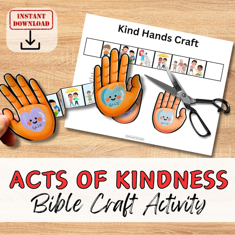 ACTS OF KINDNESS Bible Verse Paper Craft Activity for Kids. Fold Out ...