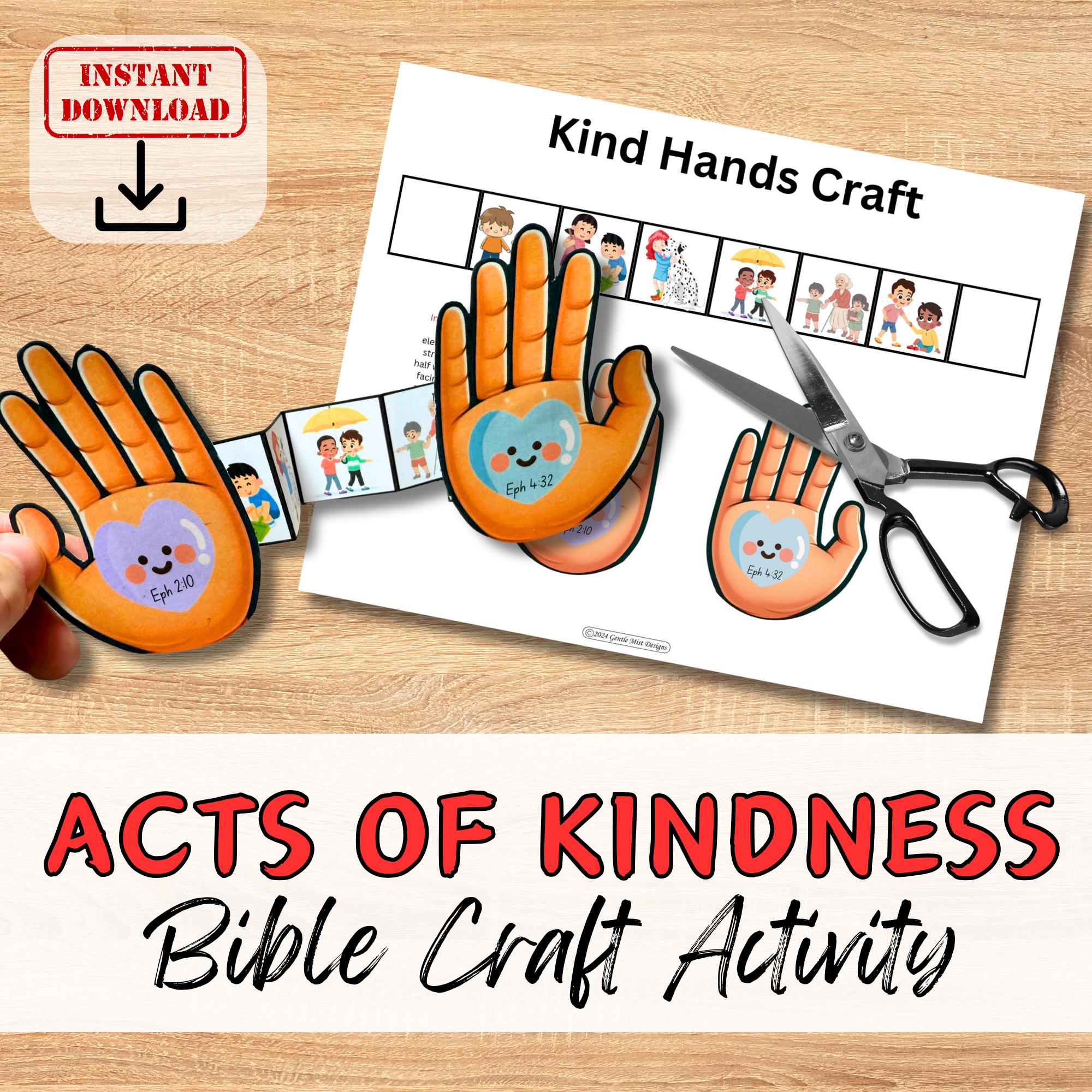 ACTS OF KINDNESS Bible Verse Paper Craft Activity for Kids. Fold Out ...