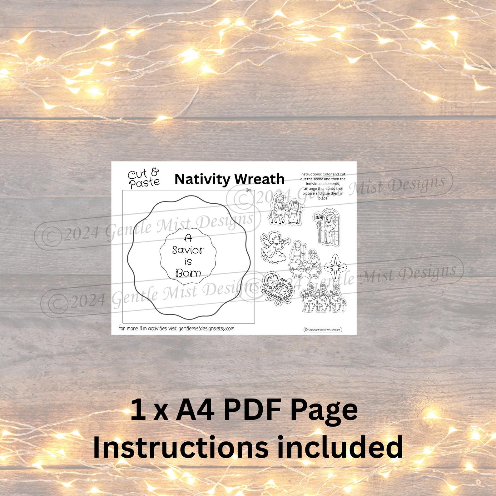 Names of GOD CHRISTMAS WREATH Craft Activity for Kids. Bible Faith ...