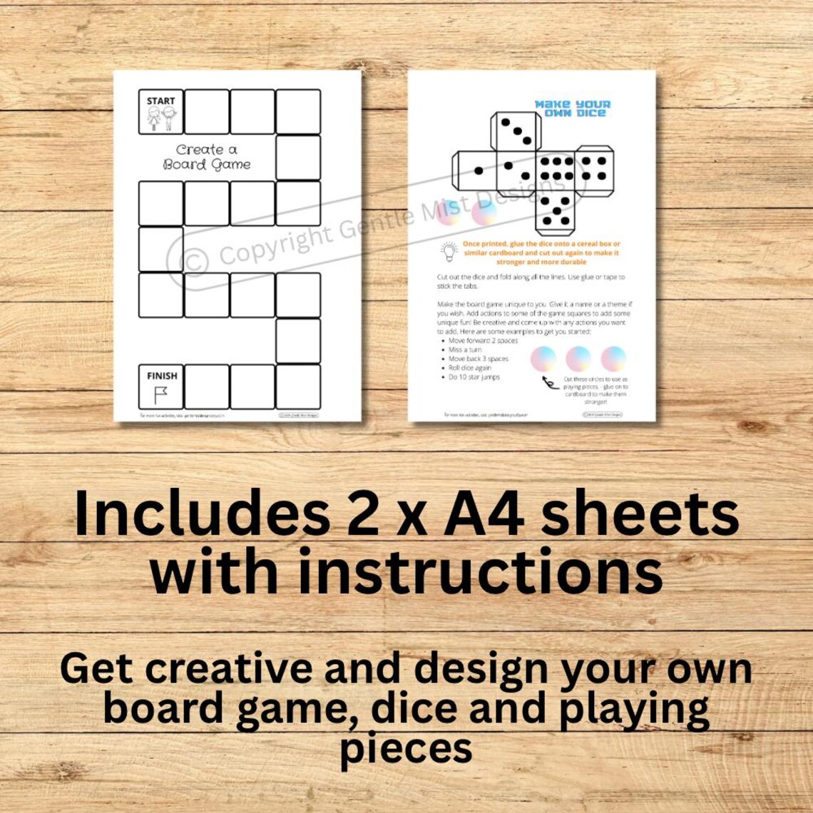 Create, Design & Make Your Own Boardgame and Dice Paper Craft Activity ...