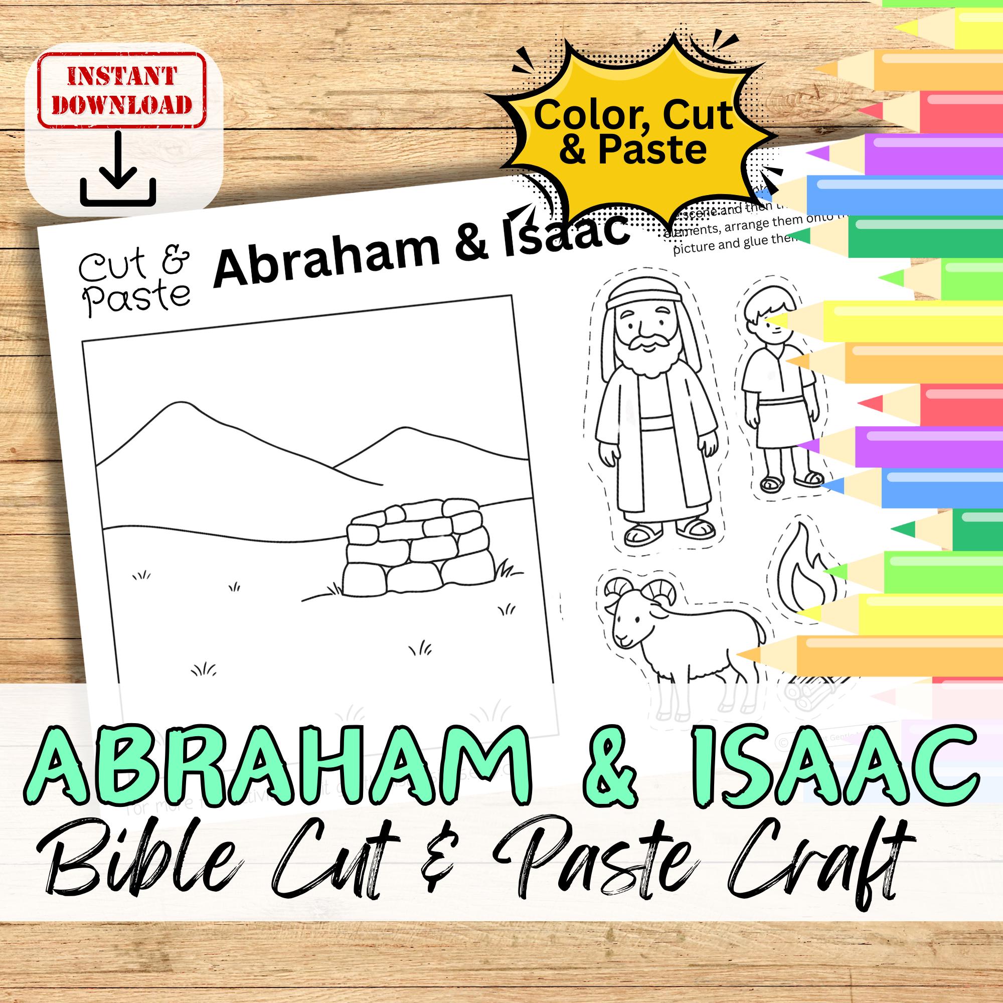ABRAHAM & ISAAC Bible Paper Craft Activity for Kids Printable Diy Cut ...