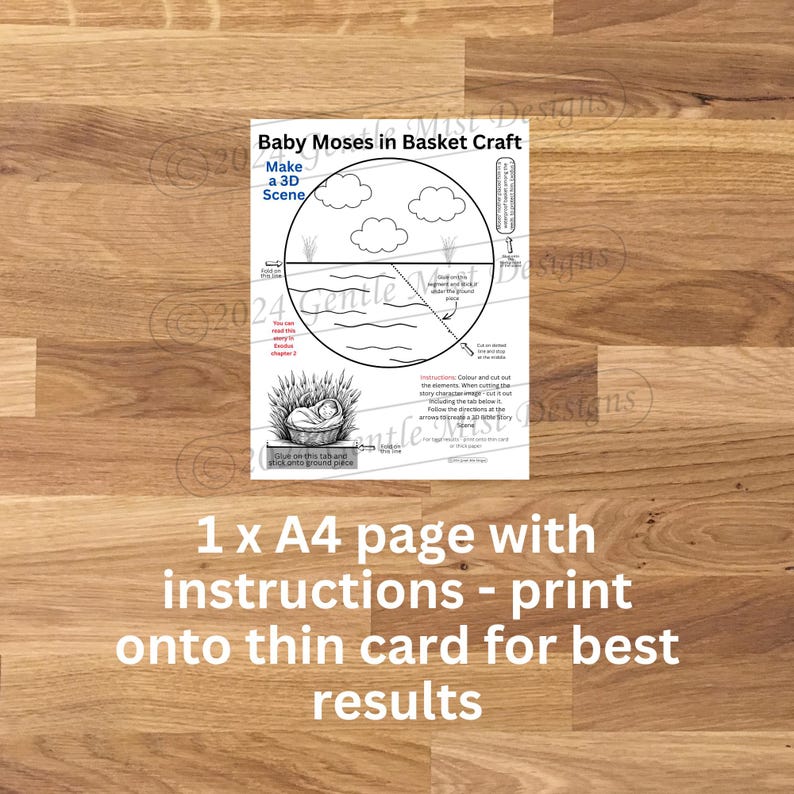 MOSES BABY in the BASKET Bible Story 3D Scene Paper Craft for Kids ...