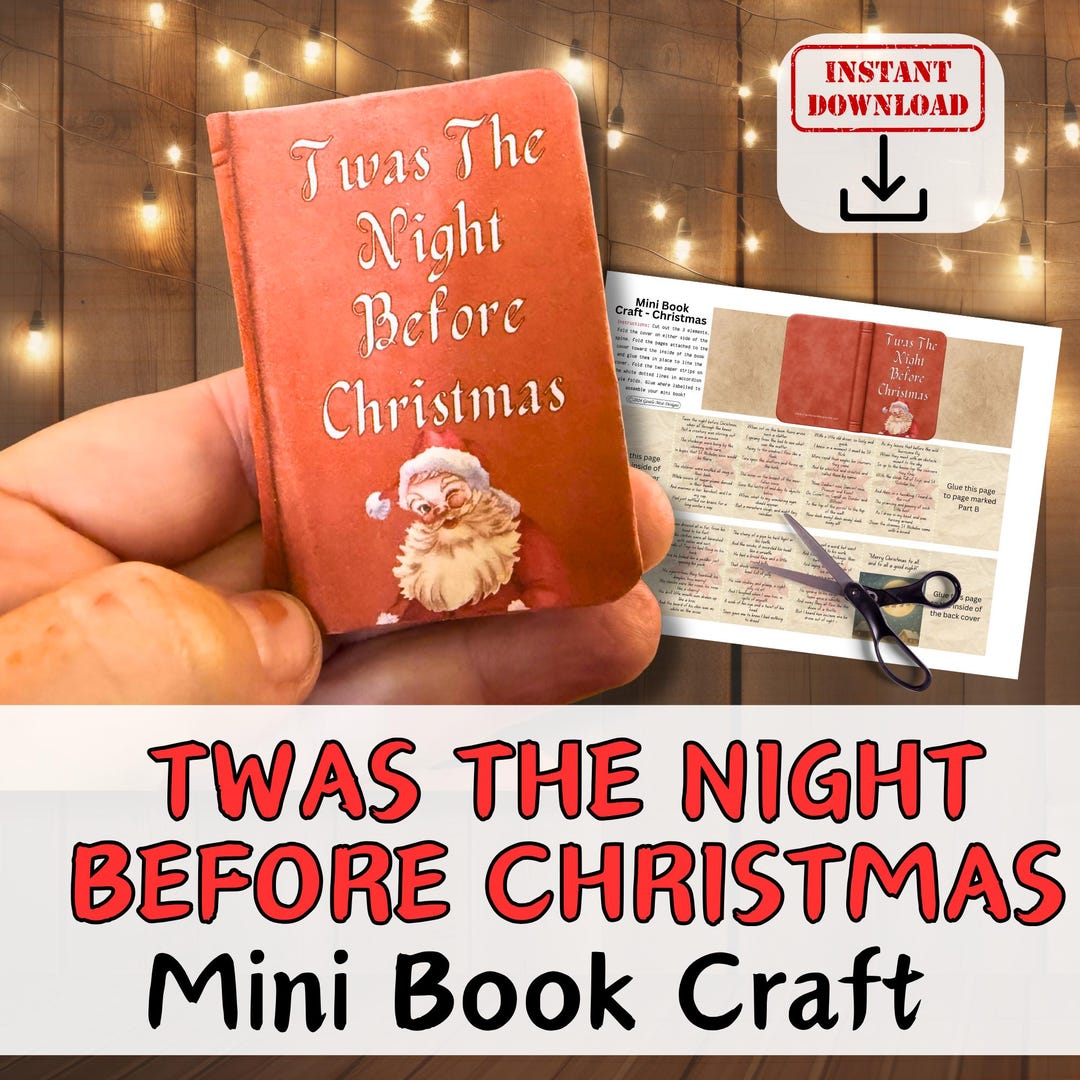 MINI DIY BOOK - ‘twas the Night Before Christmas’ Story Craft Activity ...