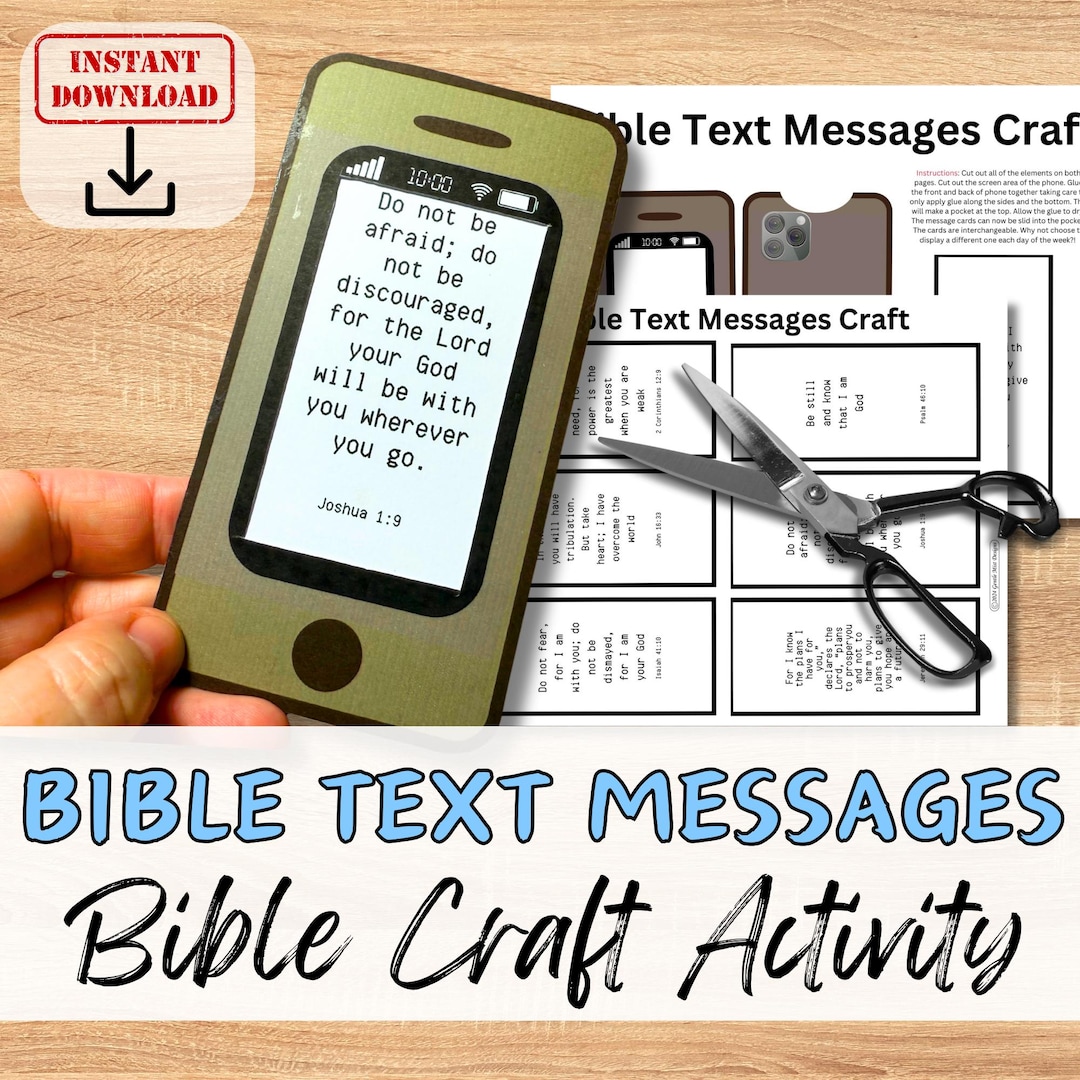BIBLE TEXT MESSAGES Mobile Phone Daily Verses Craft Activity for Kids ...