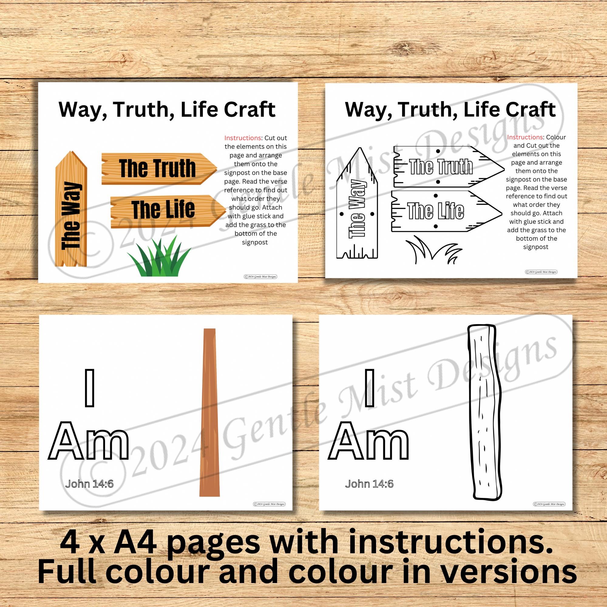 I Am the WAY, TRUTH & LIFE Sign Paper Craft Activity for Kids. Sunday ...
