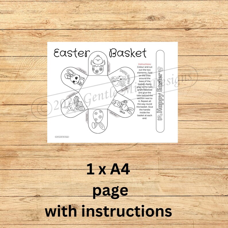 3D EASTER BASKET Paper Craft Activity for Kids. Nursery/childminder ...