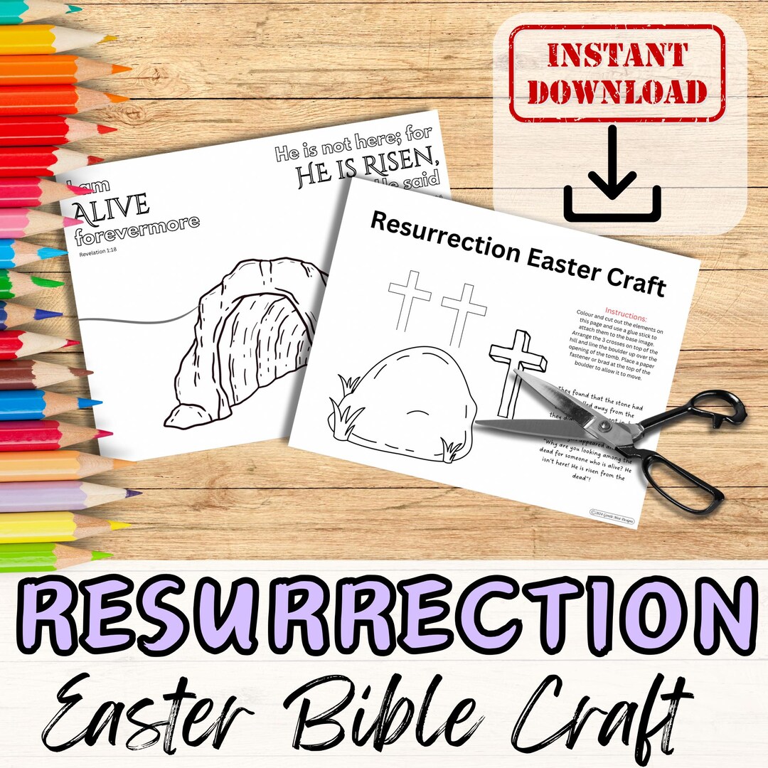 RESURRECTION EASTER Bible Story Paper Craft Activity for Kids. Sunday ...