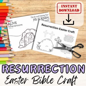 RESURRECTION EASTER Bible Story Paper Craft Activity for Kids. Sunday ...