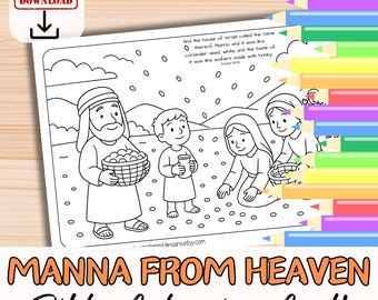Manna From Heaven Coloring Page - Etsy