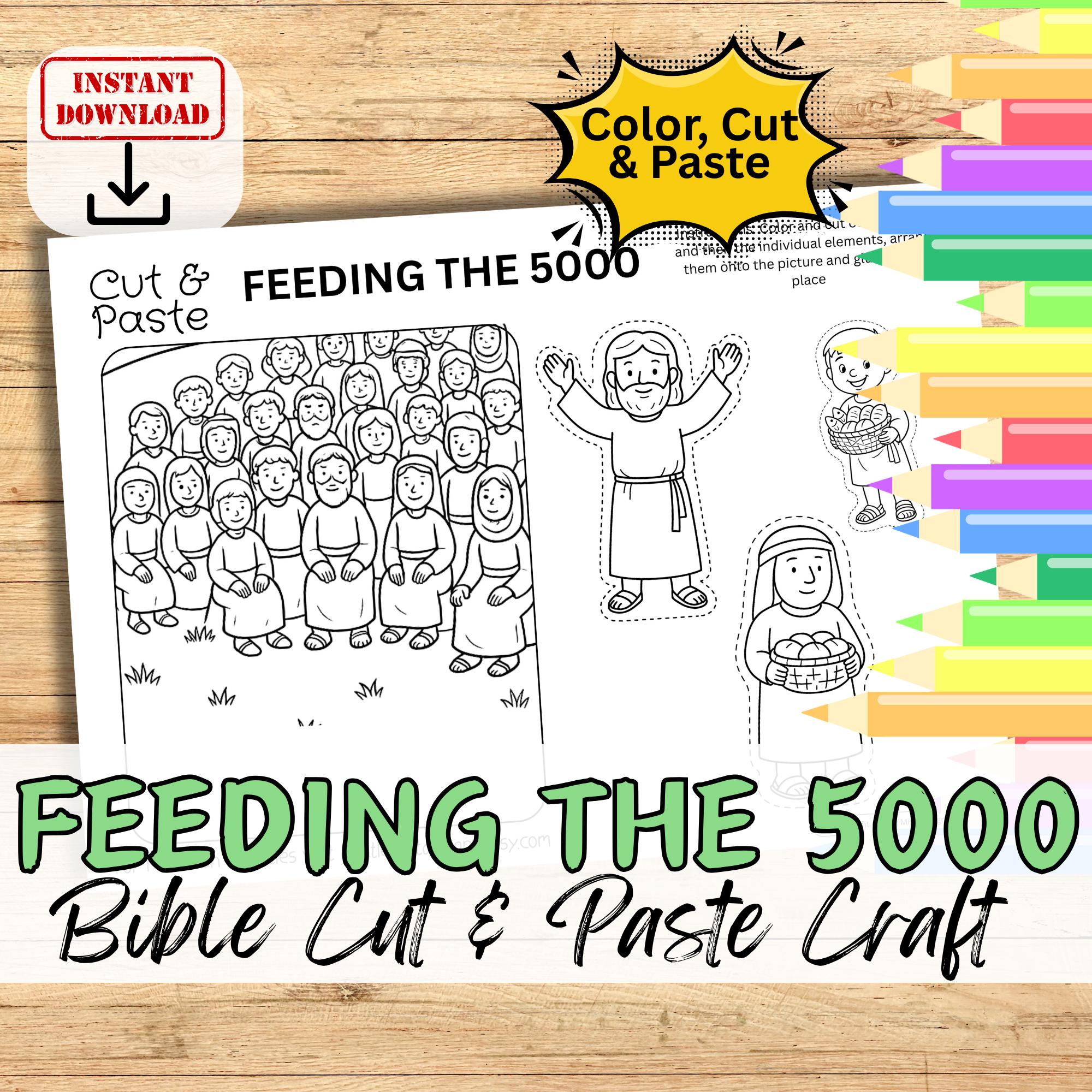 FEEDING THE 5000 Bible Story Paper Craft Activity for Kids. Printable ...