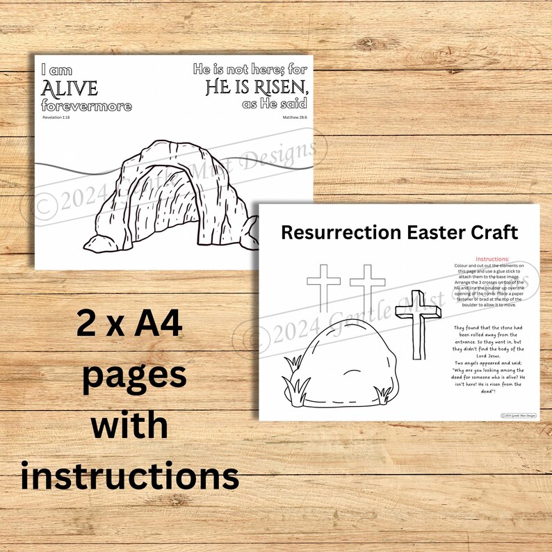 RESURRECTION EASTER Bible Story Paper Craft Activity for Kids. Sunday ...