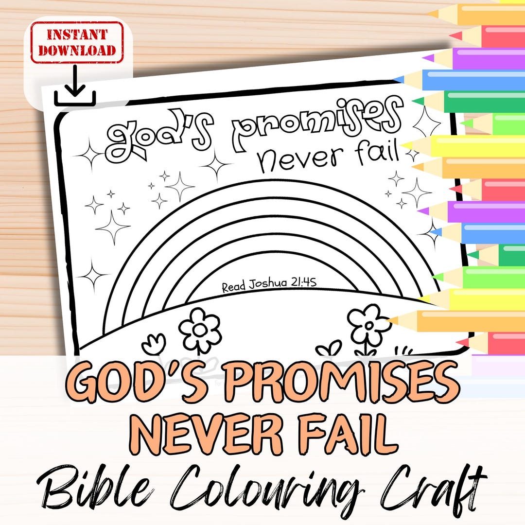 GODS PROMISES Never Fail Bible Verse Coloring in Sheet Activity for ...