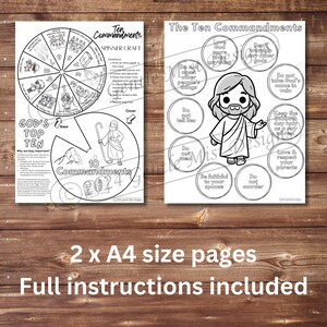 10 TEN COMMANDMENTS Bible Spinner Craft. Bible Verse Sunday School ...