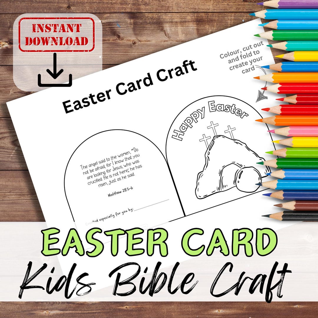 MINI EASTER CARD Craft Bible Verse Activity for Kids Christian ...