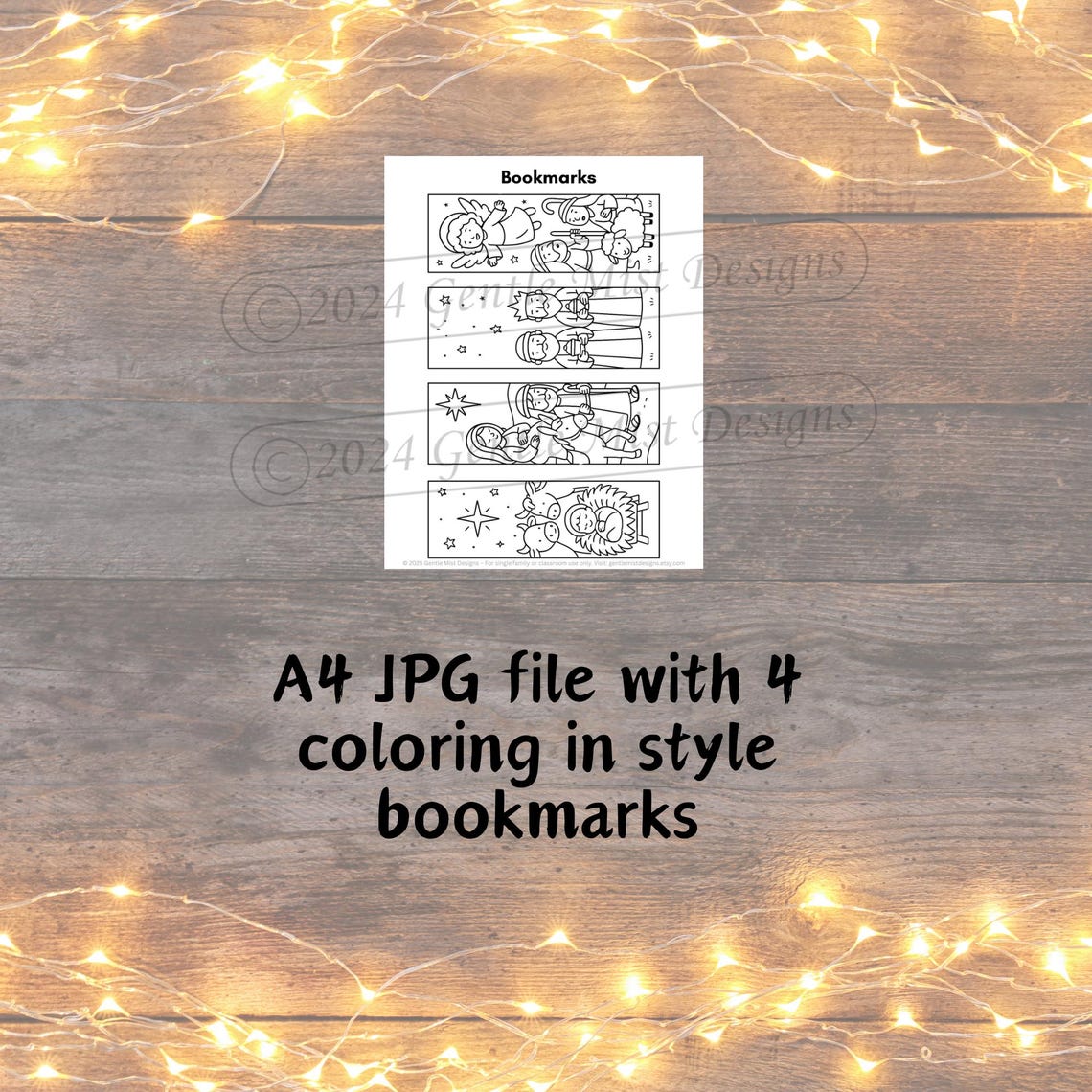 NATIVITY CHRISTMAS BOOKMARKS Set of 4 Coloring in Bible Activity. Page ...