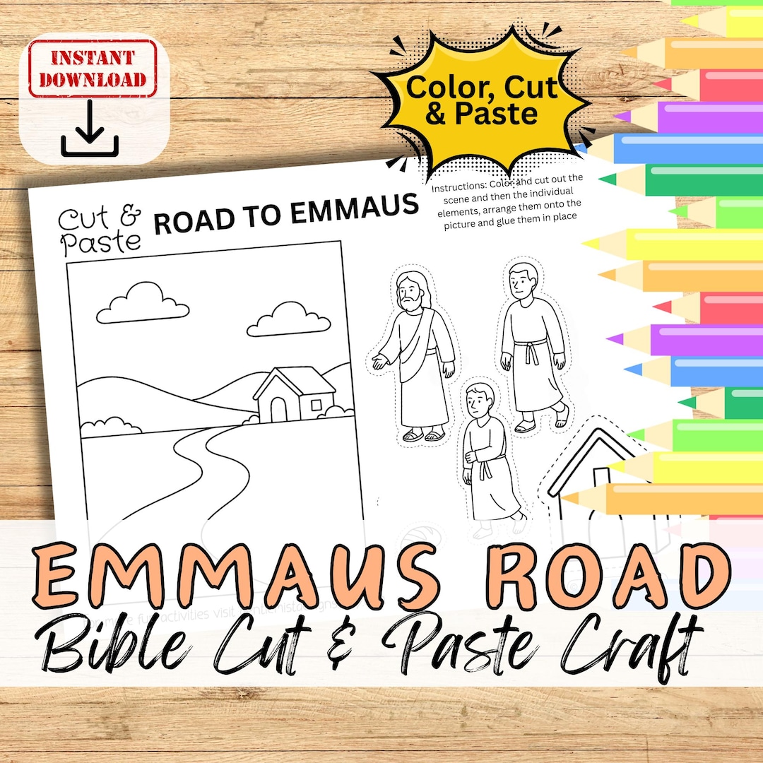 The ROAD TO EMMAUS Bible Story Paper Craft Activity for Kids. Printable ...