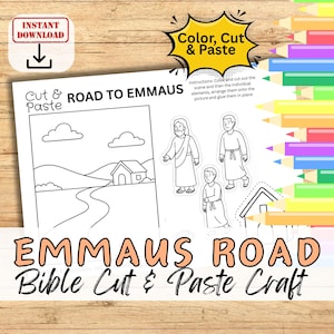 The ROAD TO EMMAUS Bible Story Paper Craft Activity for Kids. Printable ...