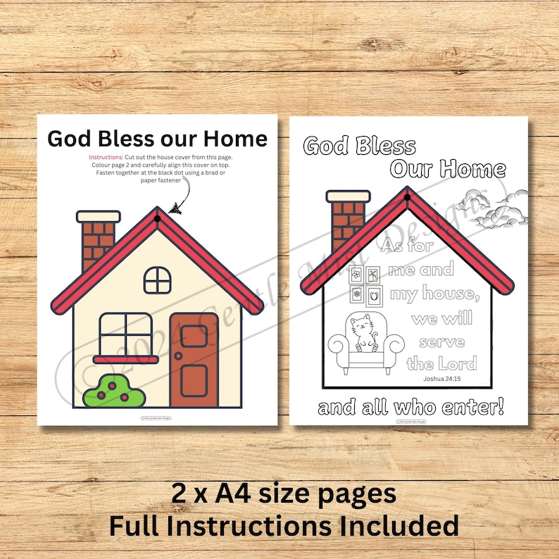 GOD BLESS Our HOME Bible Verse Printable Craft Activity for Kids. We ...