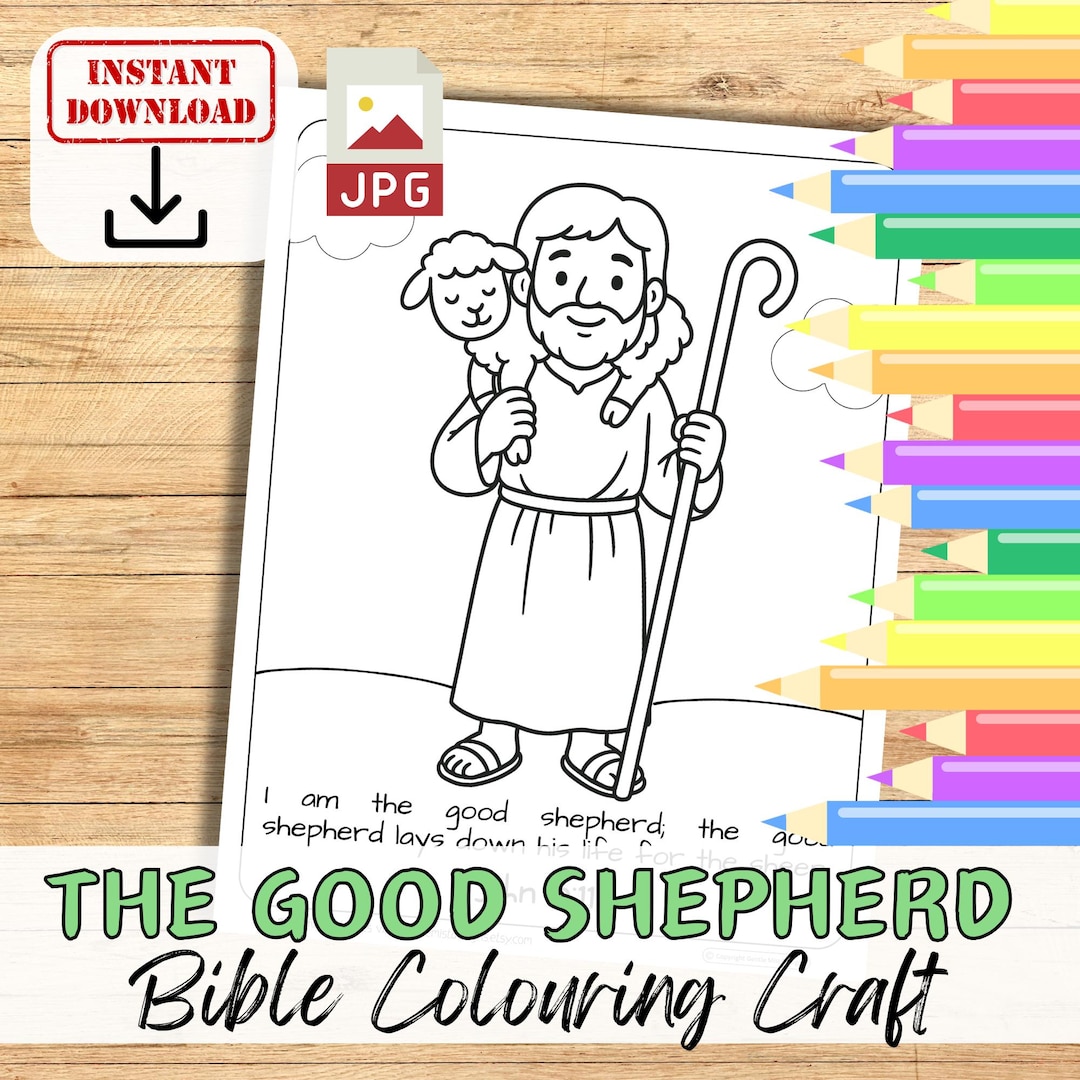 THE GOOD SHEPHERD Bible Verse Coloring in Sheet Activity for Kids ...