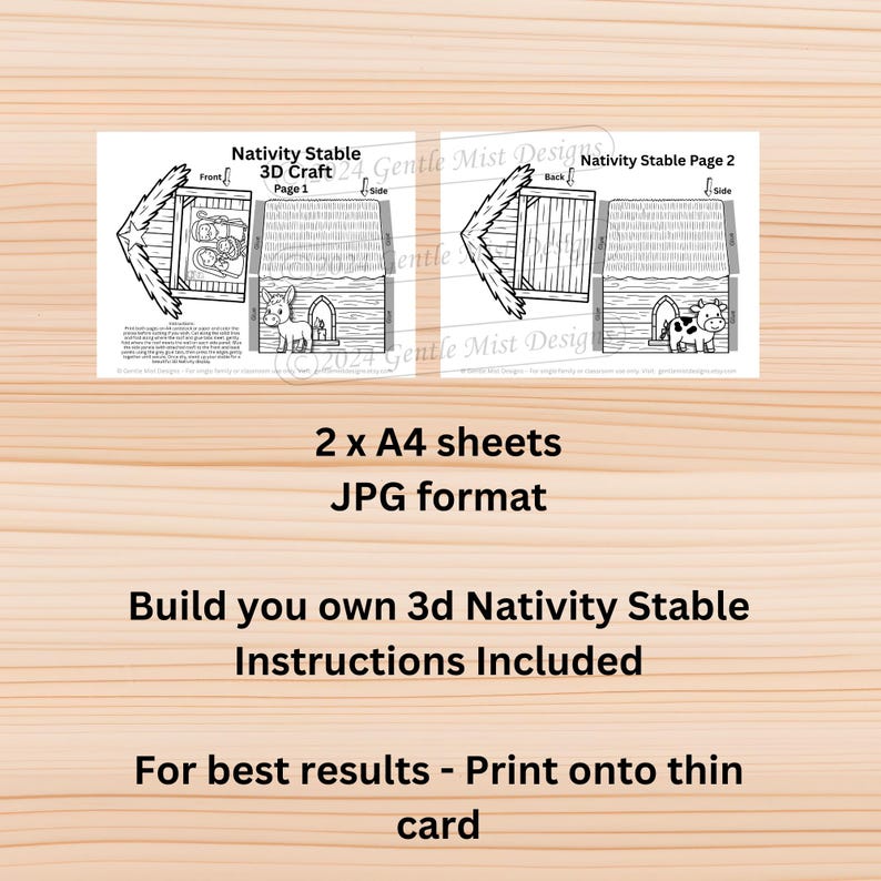 DIY PAPER 3D Nativity STABLE Craft Activity for Kids. Sunday School ...