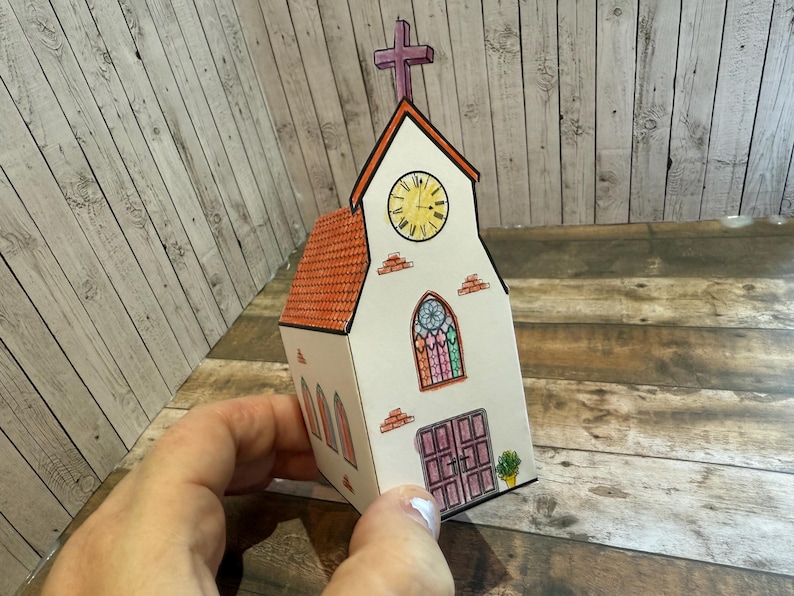 DIY PAPER 3D CHURCH Paper Craft Activity for Kids. Bible Based ...
