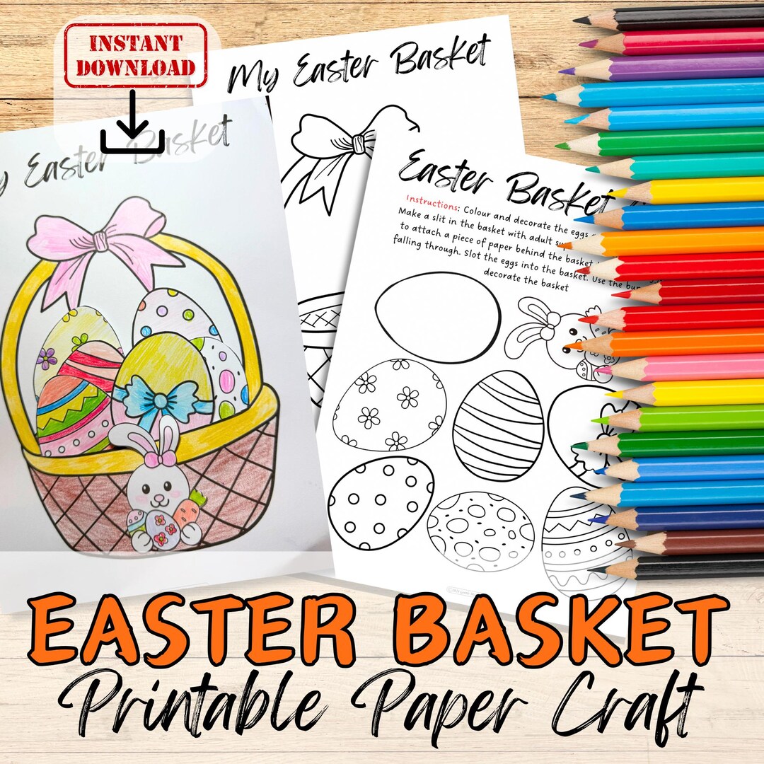 EASTER BASKET With EGGS Craft Activity for Kids. Nursery/childminder ...