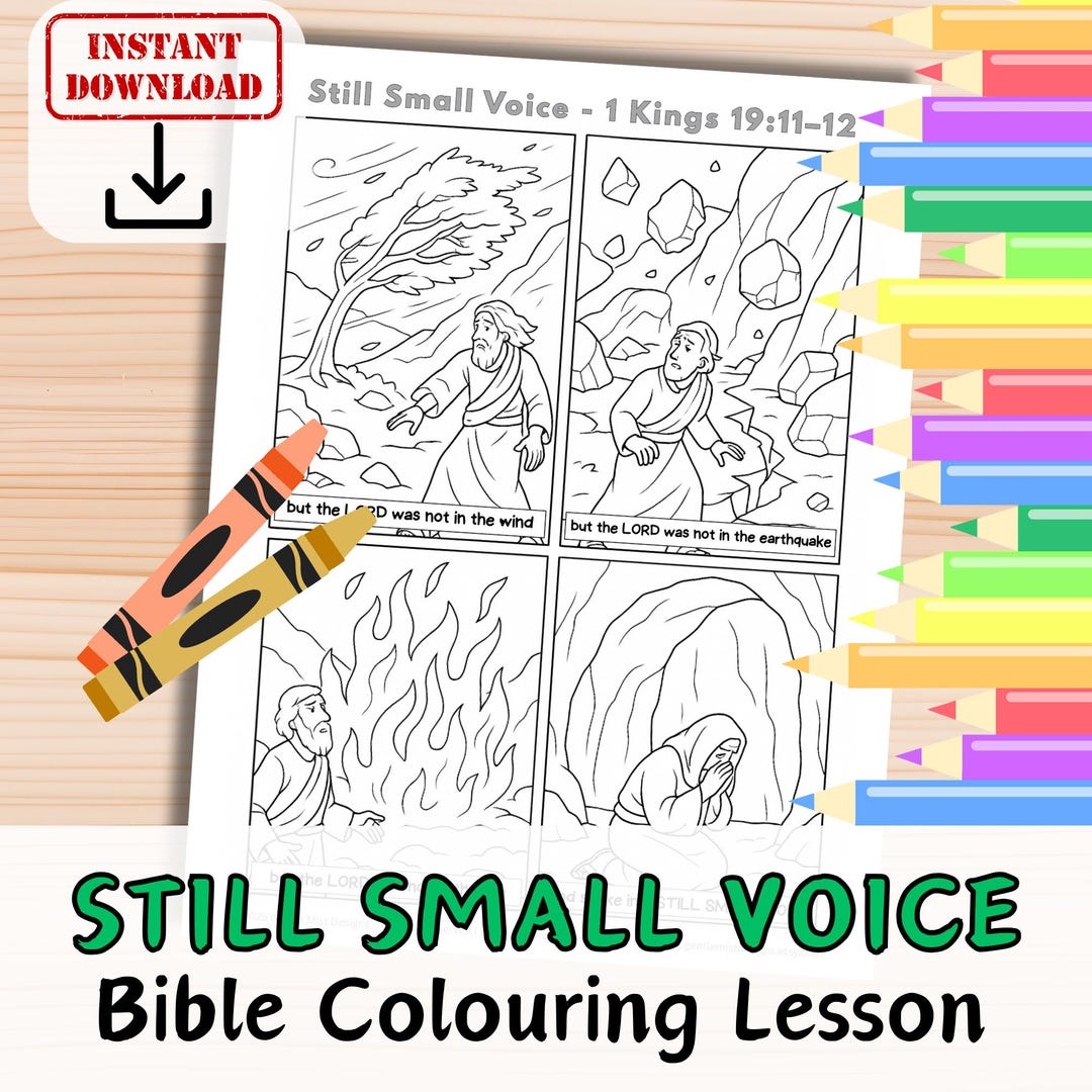 STILL SMALL VOICE - God Speaks to Elijah Coloring Page Activity for ...