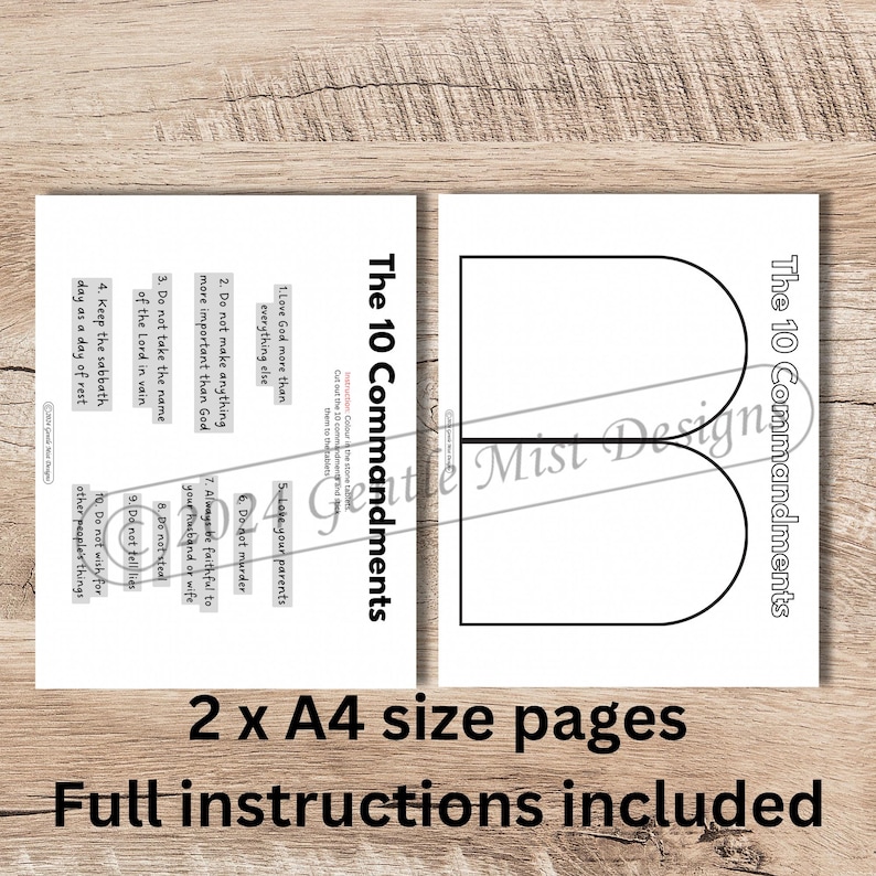 TEN 10 COMMANDMENTS Bible Craft Activity for Kids. Sunday School ...