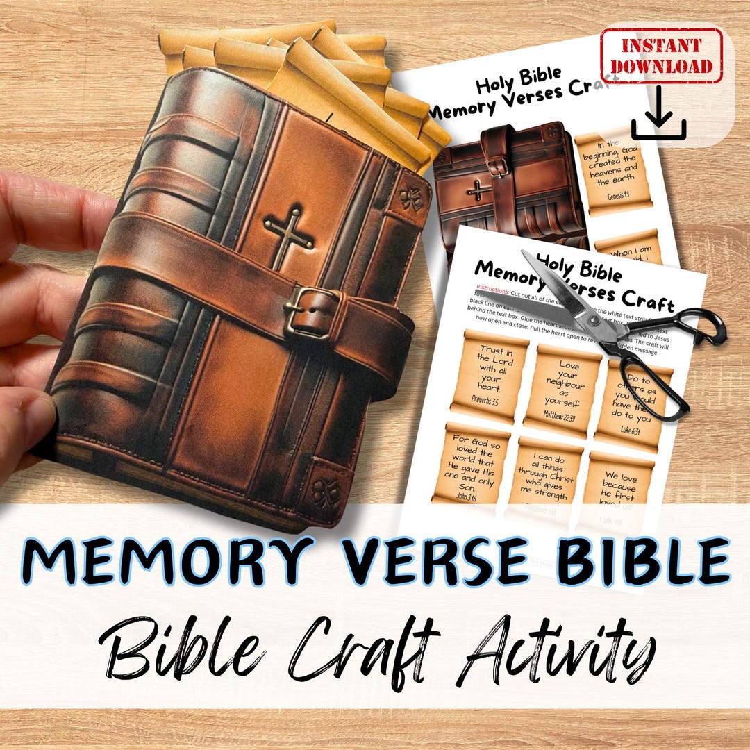 MEMORY VERSE BIBLE Paper Craft Activity Kit for Kids. Sunday School ...