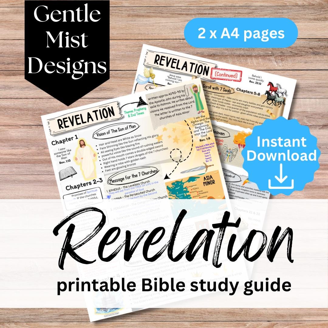 REVELATION Study Guide | Detailed Colourful Visual Cheat Sheet Overview ...