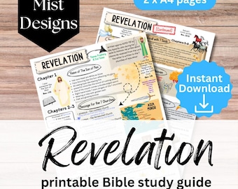 Revelation Study Guide Detailed Colourful Visual Cheat Sheet Overview