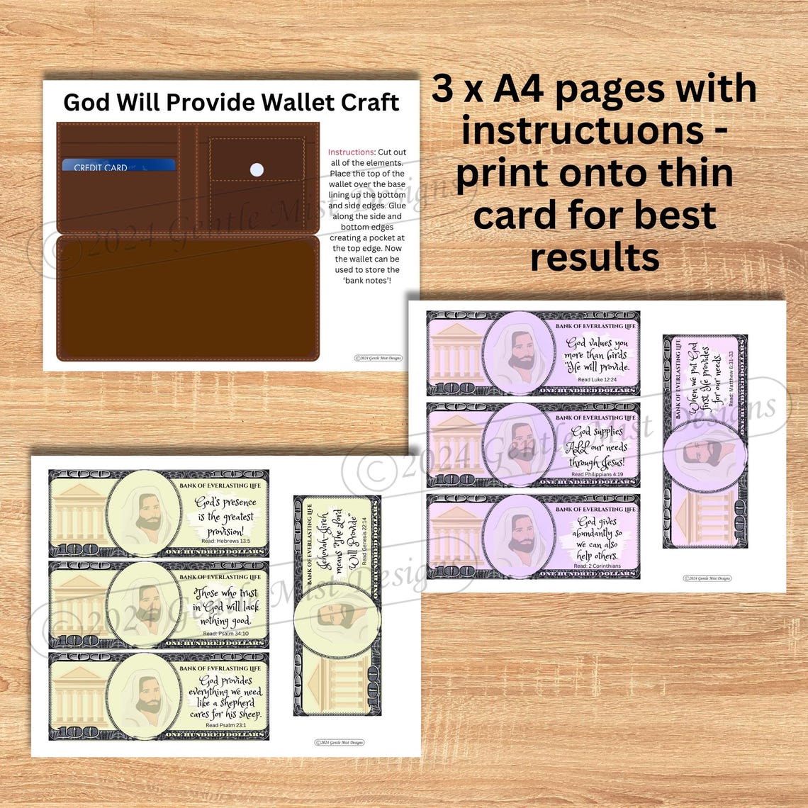 GOD WILL PROVIDE Cute Wallet & Money Paper Craft Activity for Kids ...