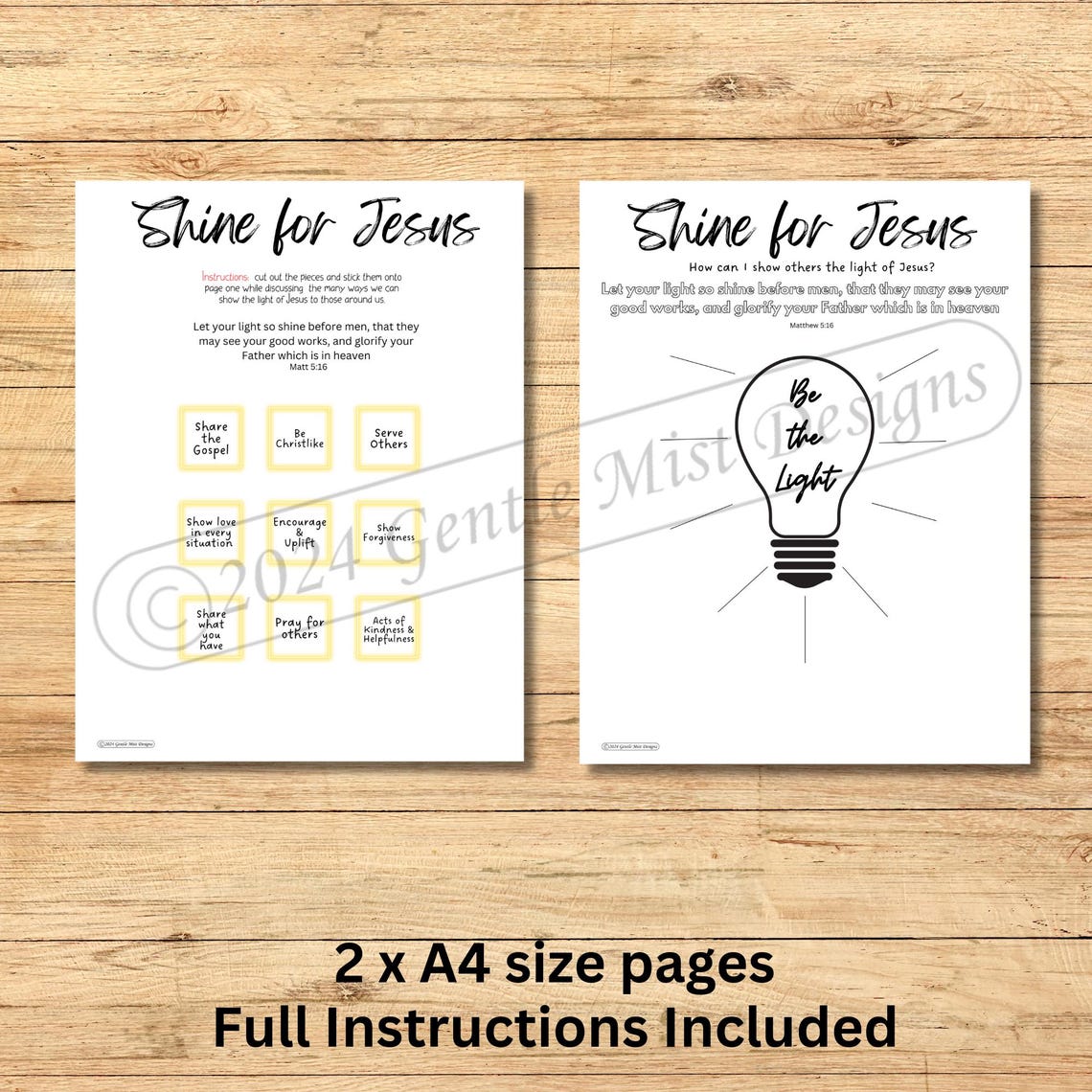 SHINE FOR JESUS Bible Paper Craft Activity for Kids. Sunday School ...