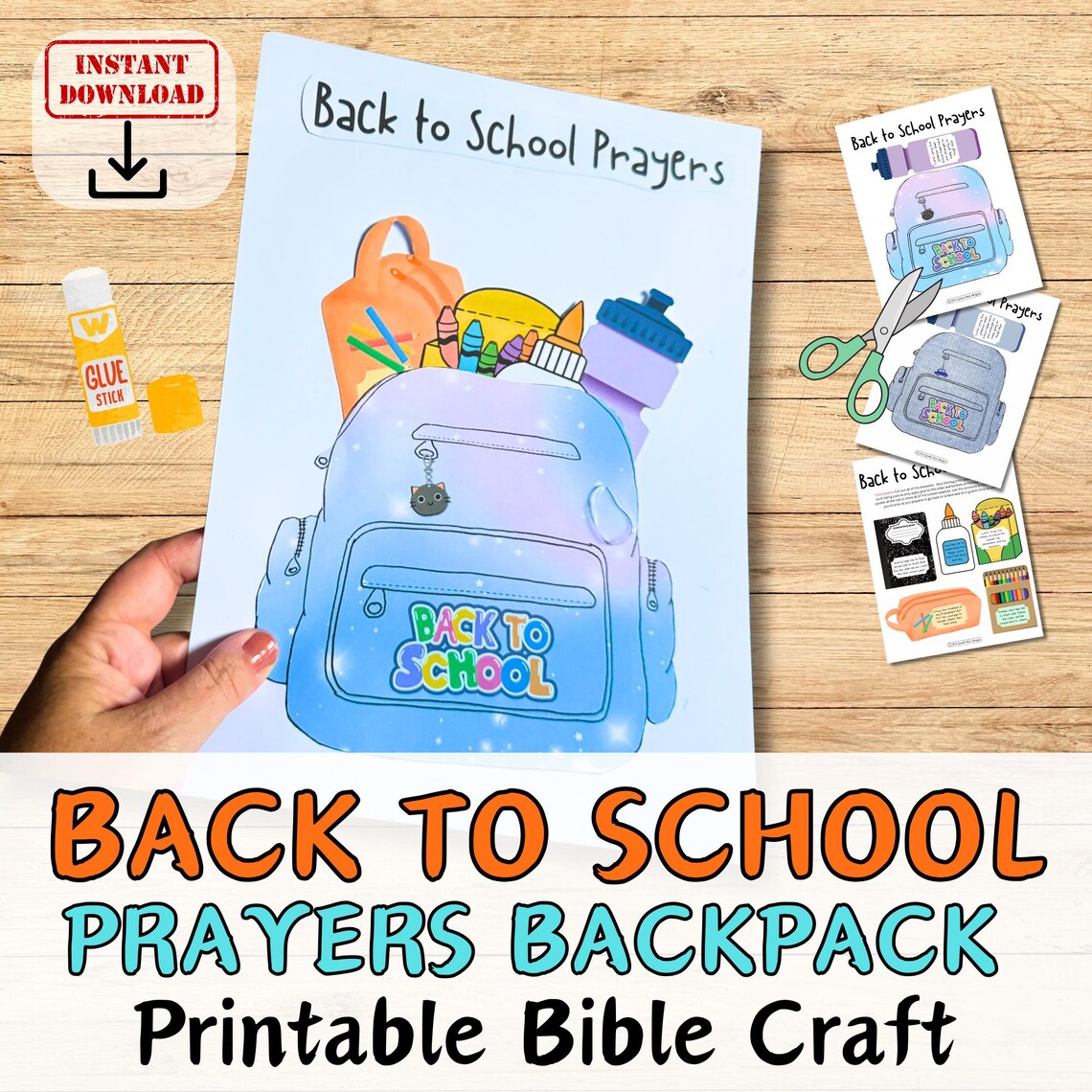 BACK to SCHOOL PRAYERS Backpack - Bible Craft Activity Bag Kit for Kids ...