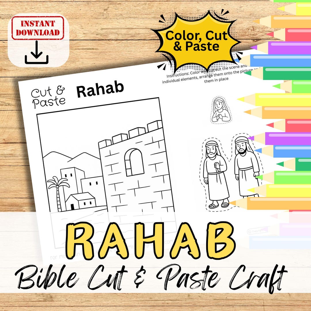RAHAB & the Spies Bible Paper Craft Activity for Kids. Printable Diy ...