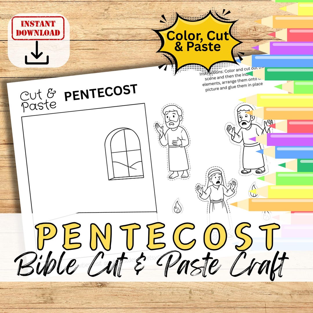 PENTECOST Holy Spirit Bible Story Paper Craft Activity for Kids ...