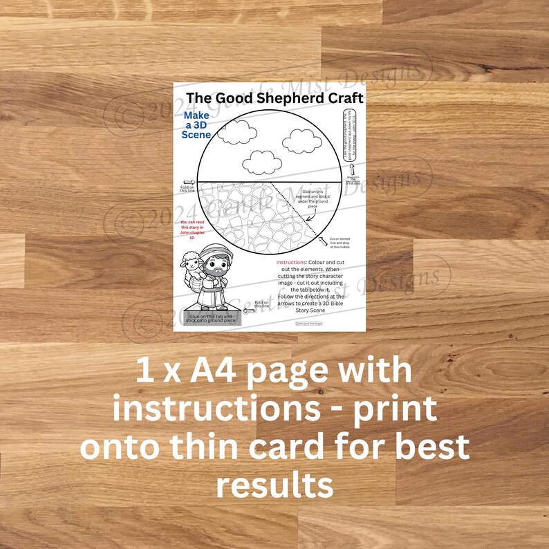 THE GOOD SHEPHERD Bible Story 3D Scene Paper Craft for Kids Sunday ...