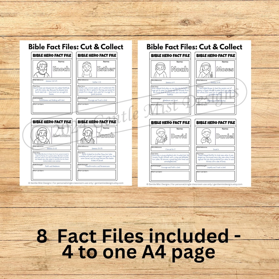 Old Testament Bible Hero Fact Files Activity for Kids – Printable Bible ...