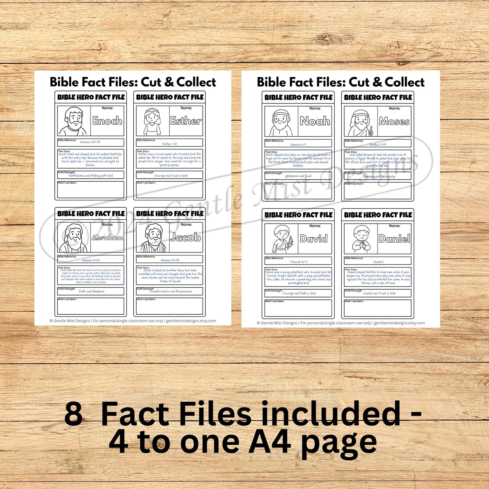 Old Testament Bible Hero Fact Files Activity for Kids – Printable Bible ...